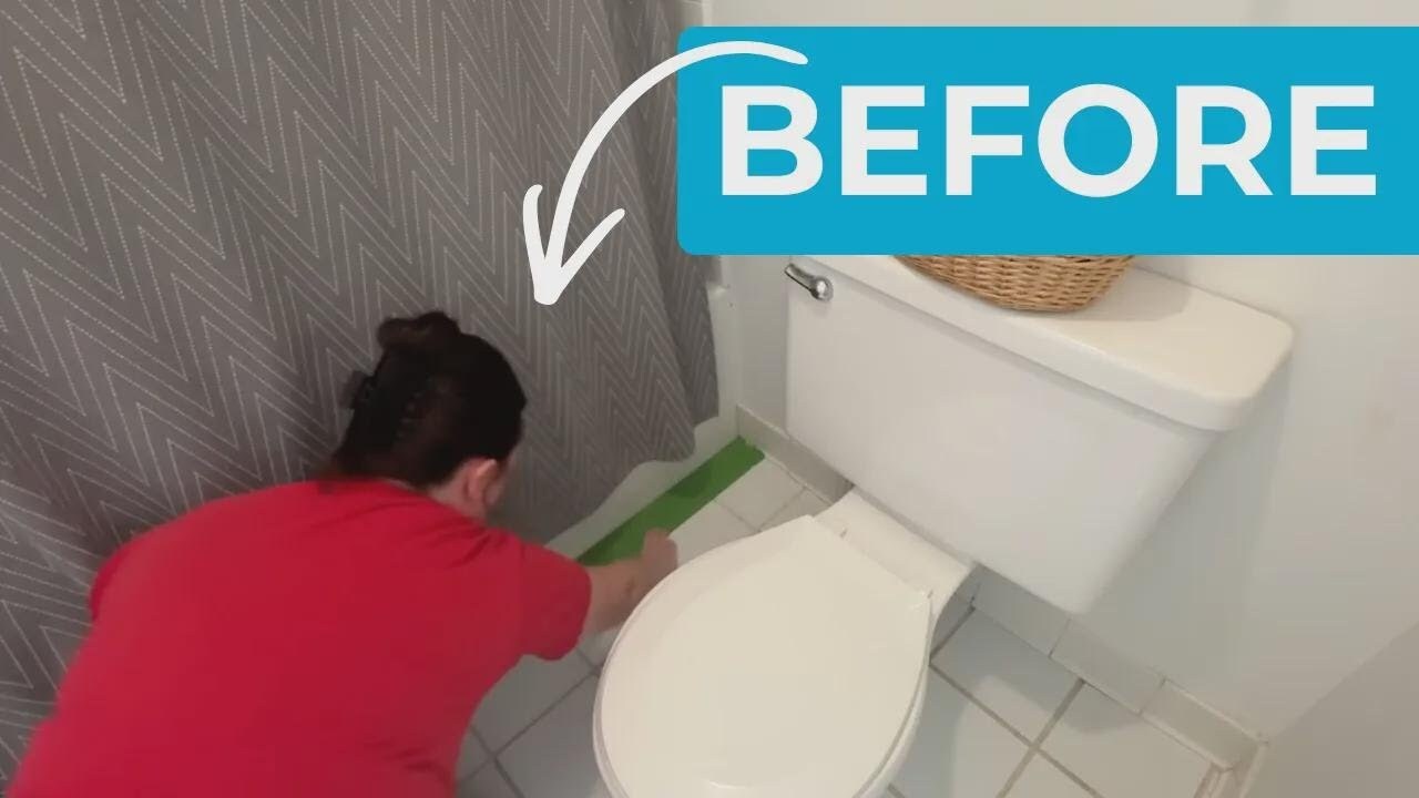 Ela transforma o piso velho do banheiro com uma ideia genial e fita ...
