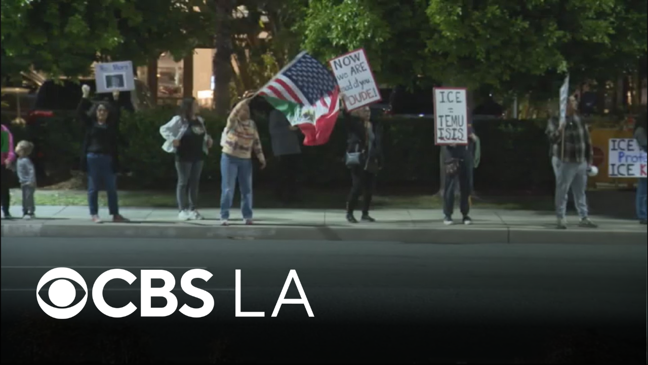 Dozens protest against recent immigration operations in Downey