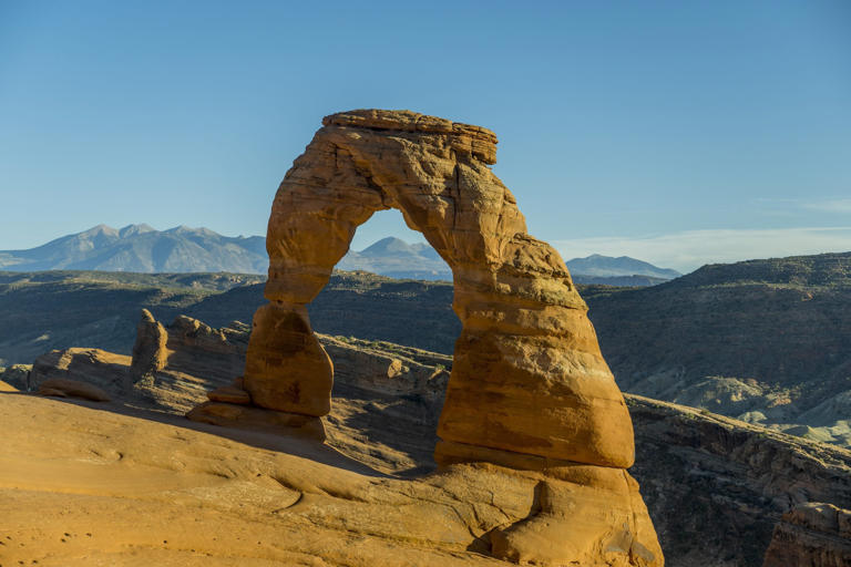 This rock in Arches National Park will fall, it's only a matter of time