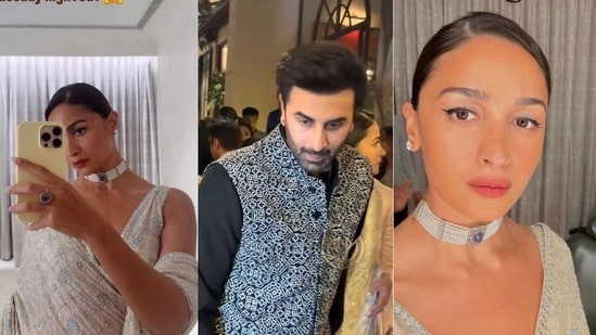 Alia Bhatt and Ranbir Kapoor dazzle in ethnic looks for a wedding; her ...
