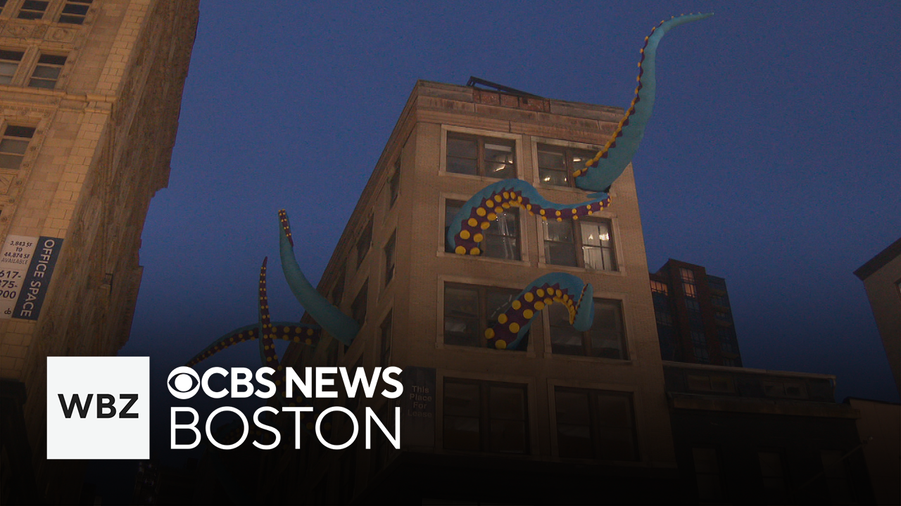 Tentacles sprout from Boston building for art installation