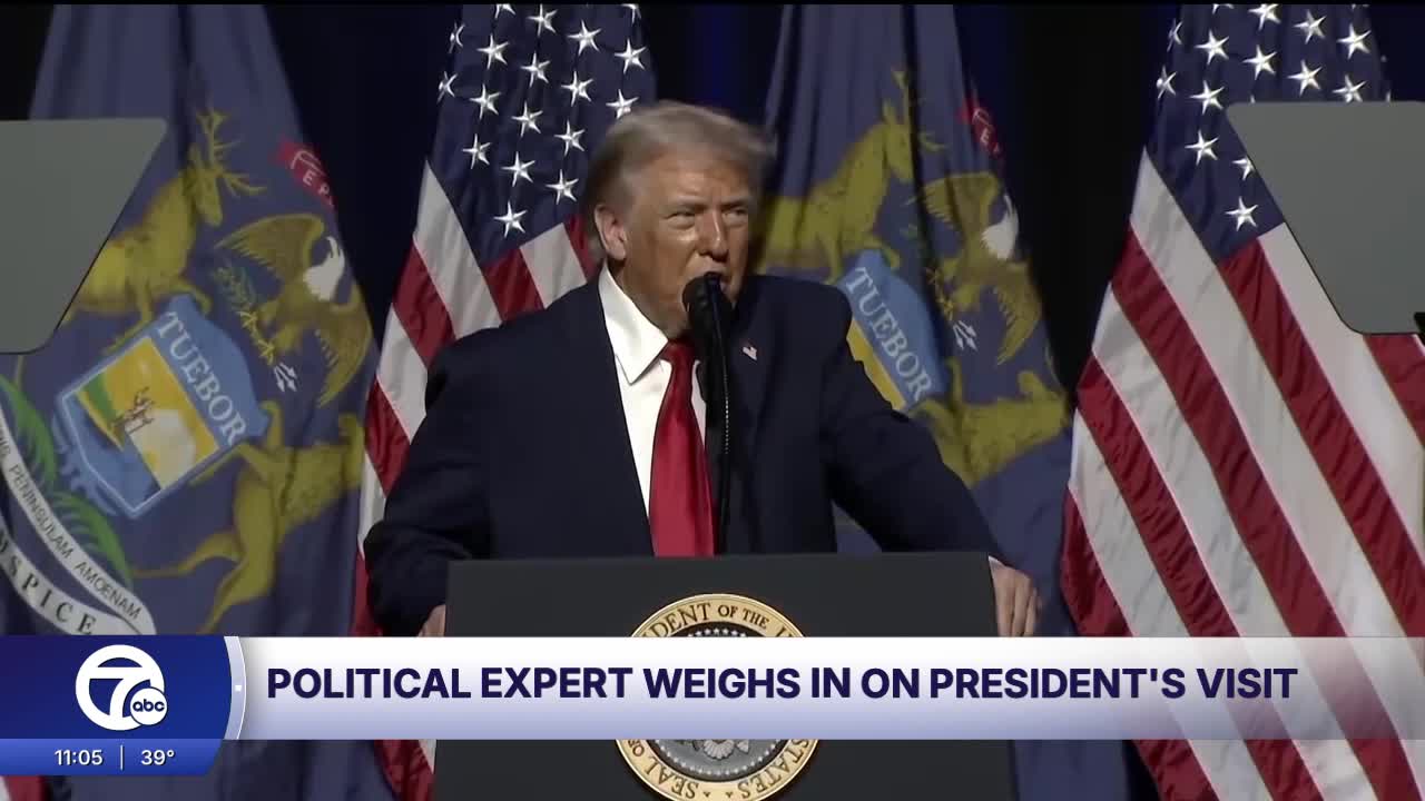 A look at President Donald Trump's visit in Detroit