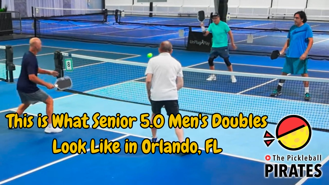 Fast-paced senior 5.0 men’s doubles pickleball matches in Orlando