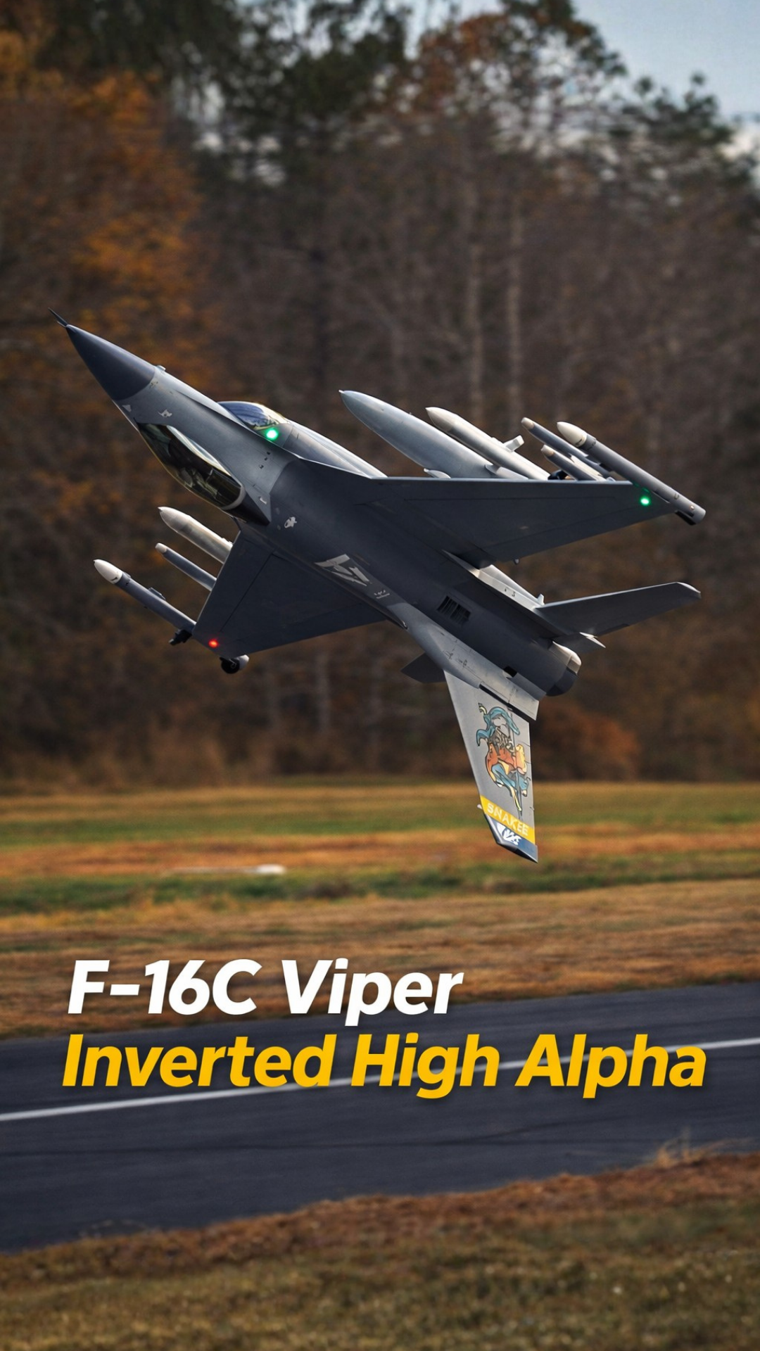 F-16C Viper inverted high alpha pass extreme RC jet control