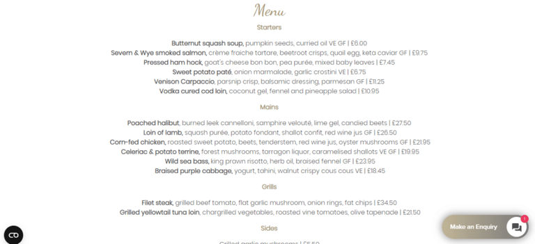 The Oak Room Restaurant (Moor Hall Hotel and Spa) menu with prices ...