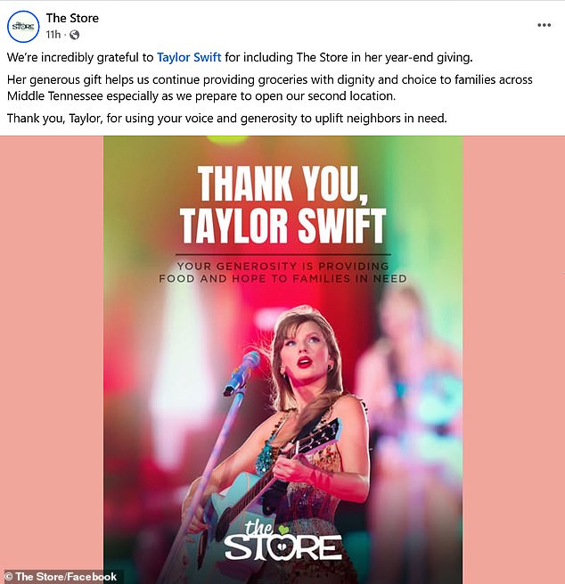 Taylor Swift continues charitable crusade as she sweetly donates to ...