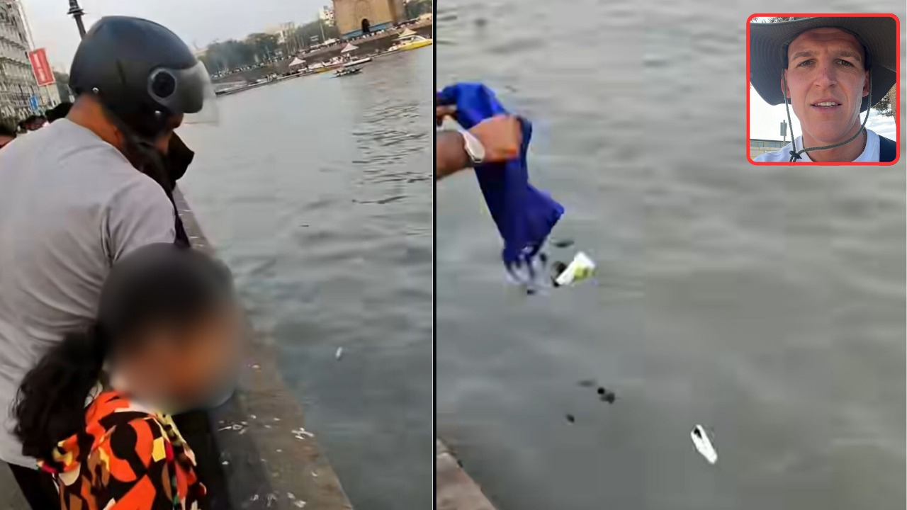 Foreign vlogger catches Mumbai man dumping garbage near Gateway of ...