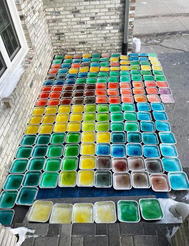 Family builds 12-foot rainbow igloo using 700 ice blocks. Then a warm ...