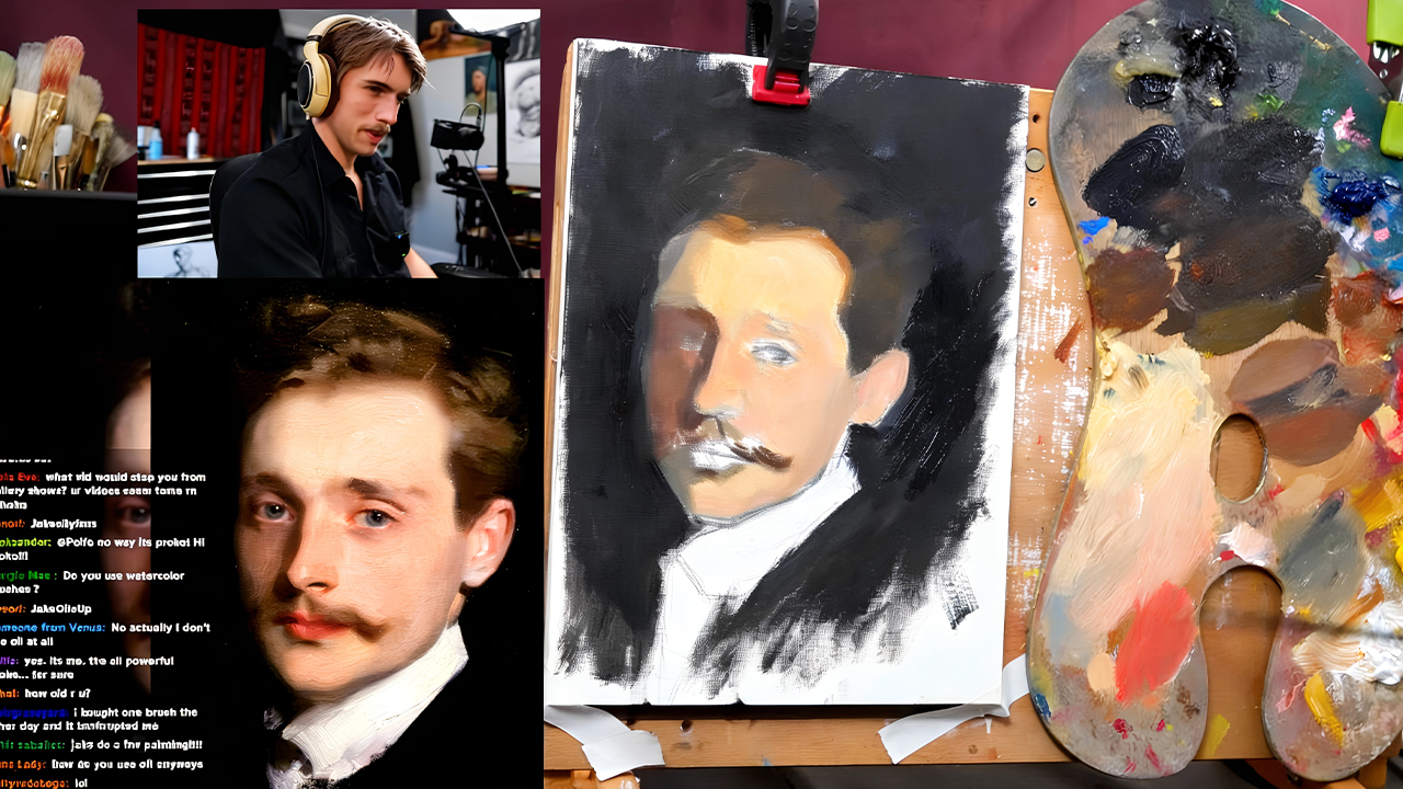Painting a portrait like the masters using Sargent techniques and art talk