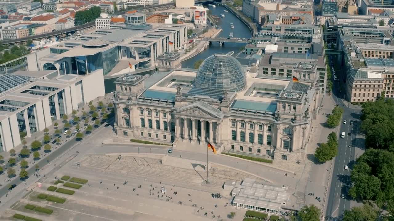 Reichstag building, Berlin: Drone views of German history