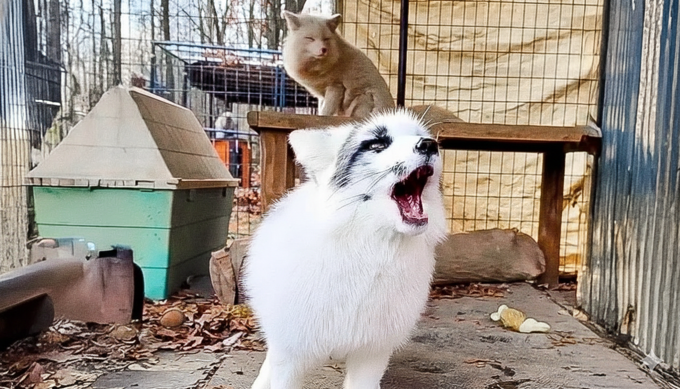 This feisty fox protects her boyfriend like a little furry bodyguard