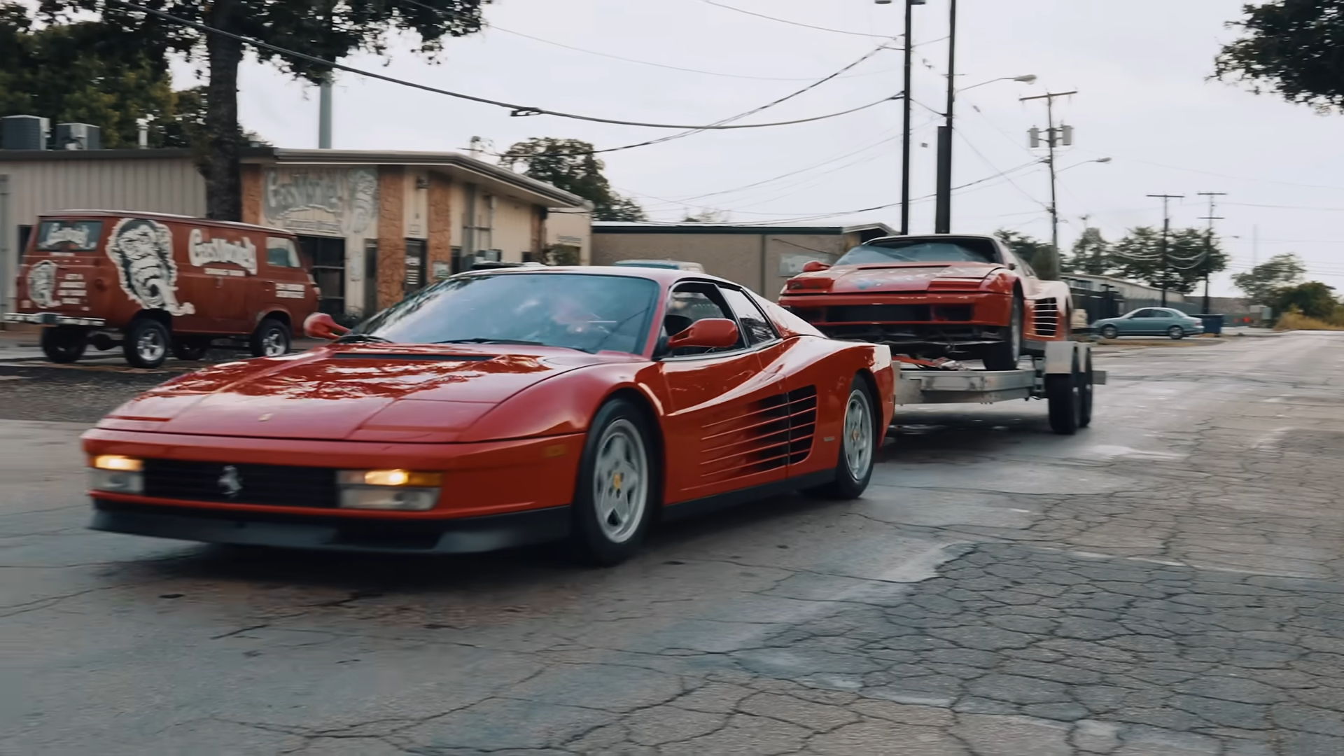 When you have so much money - you tow a Ferrari with another Ferrari