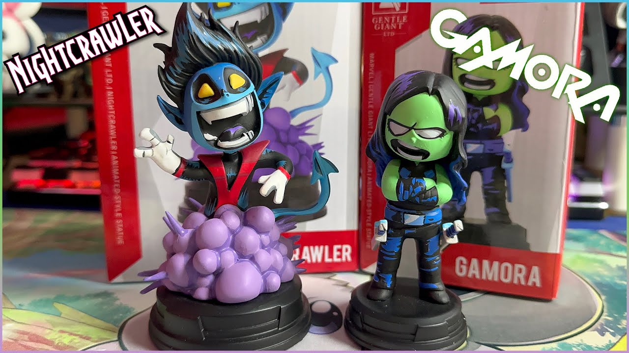 Gentle Giant Nightcrawler and Gamora animated statue unboxing