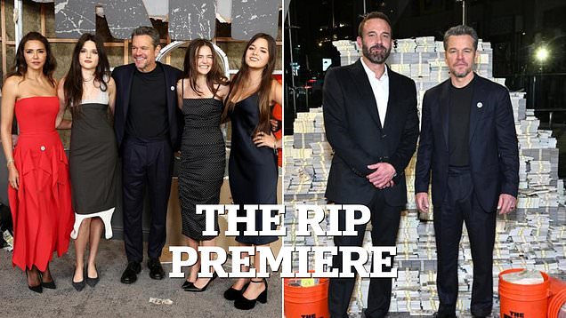 Matt Damon poses with wife, daughters and BFF Ben Affleck