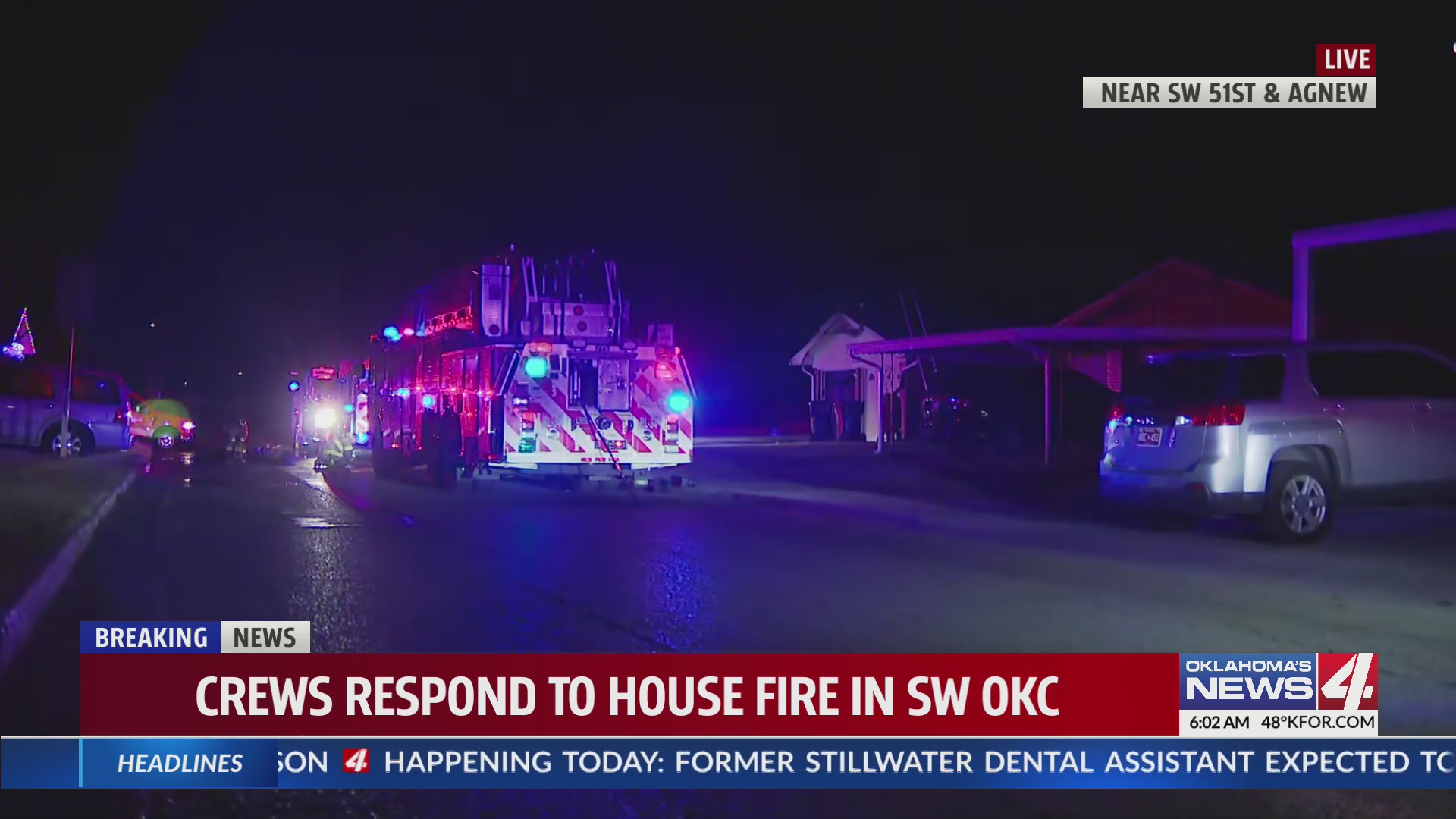Crews battle house fire in SW Oklahoma City