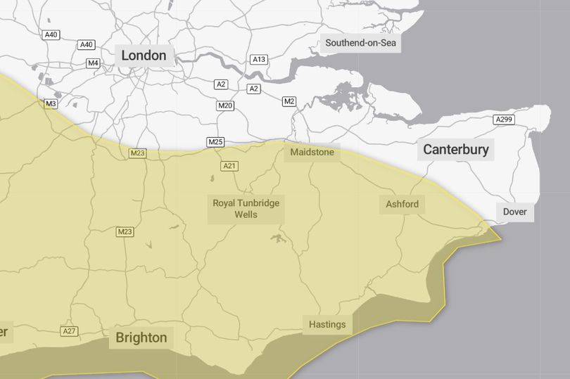Flood warning as Met Office issues 13-hour weather alert for Kent