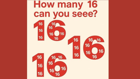Brain teaser: Only sharp eyes can find all the hidden 16s in this mind ...