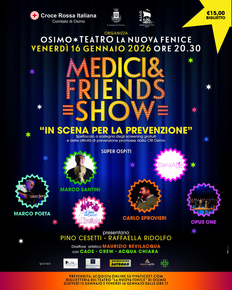Croce Rossa Osimo e Medici&Friends in scena per la prevenzione a Osimo