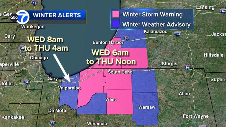 Chicago-area weather forecast: Winter storm warning issued for parts of ...