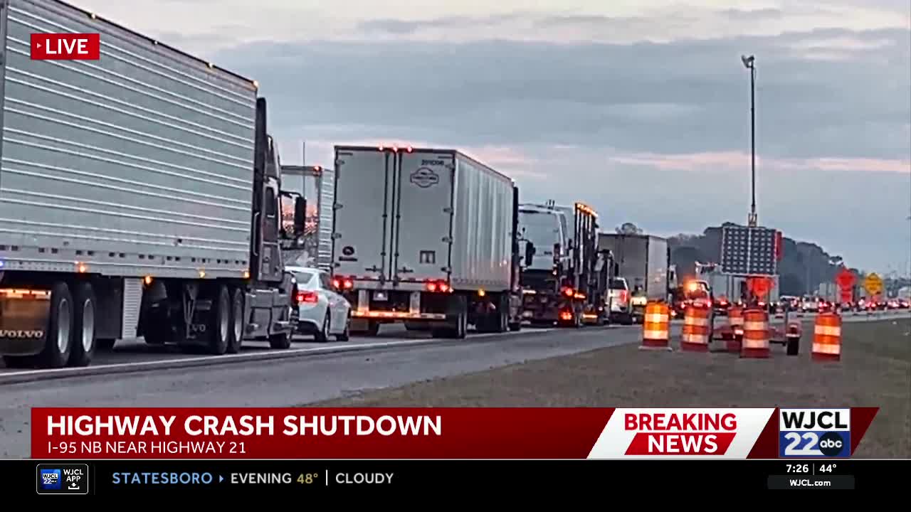 I-95N shut down after crash: 7:30 a.m. update