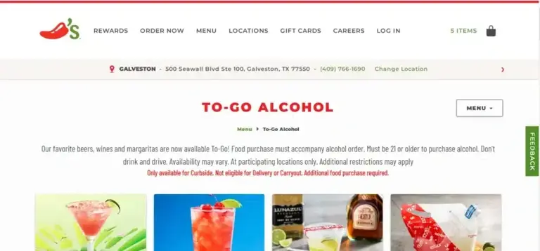 Chili’s drinks menu with prices [updated 2026]