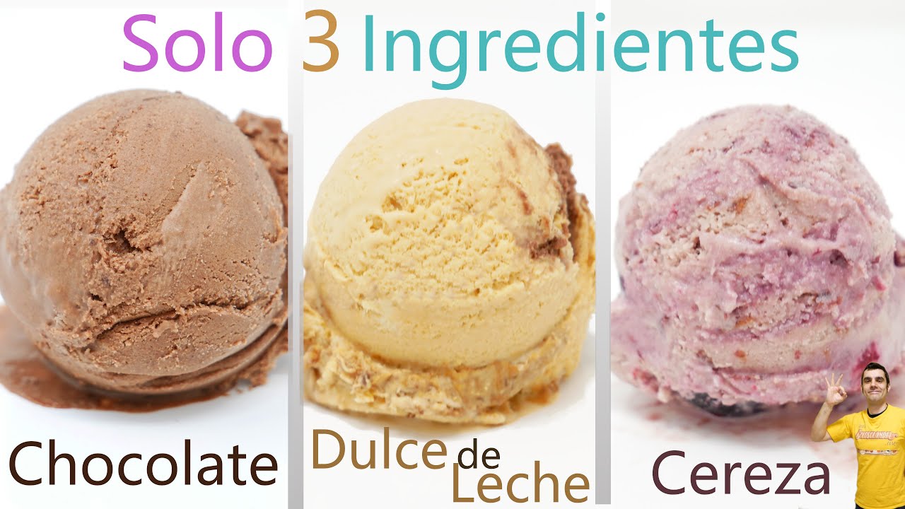 Helado casero de 3 sabores con 3 ingredientes
