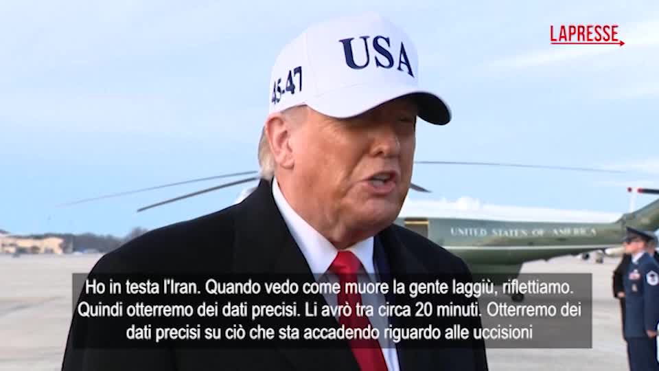 Iran: Trump: "Preoccupato per i morti, agirò di conseguenza"