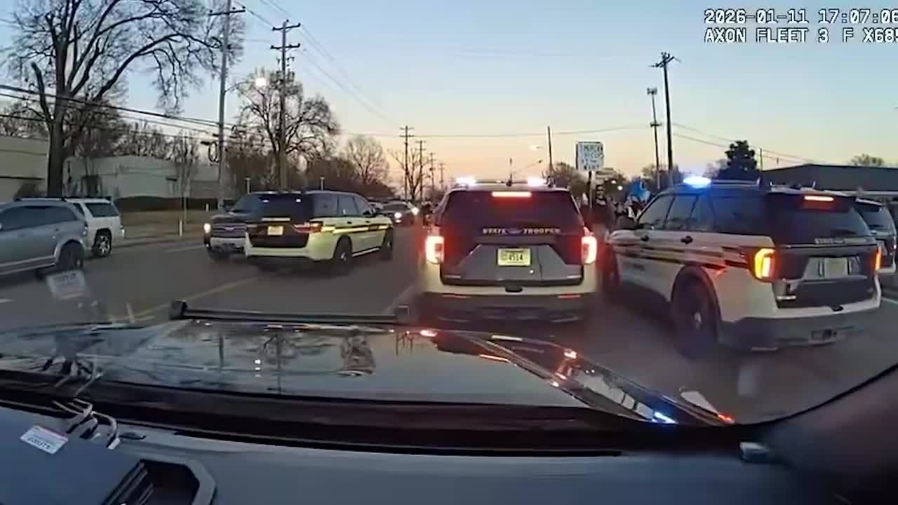 Police release dashcam footage showing protester 'faking being struck ...