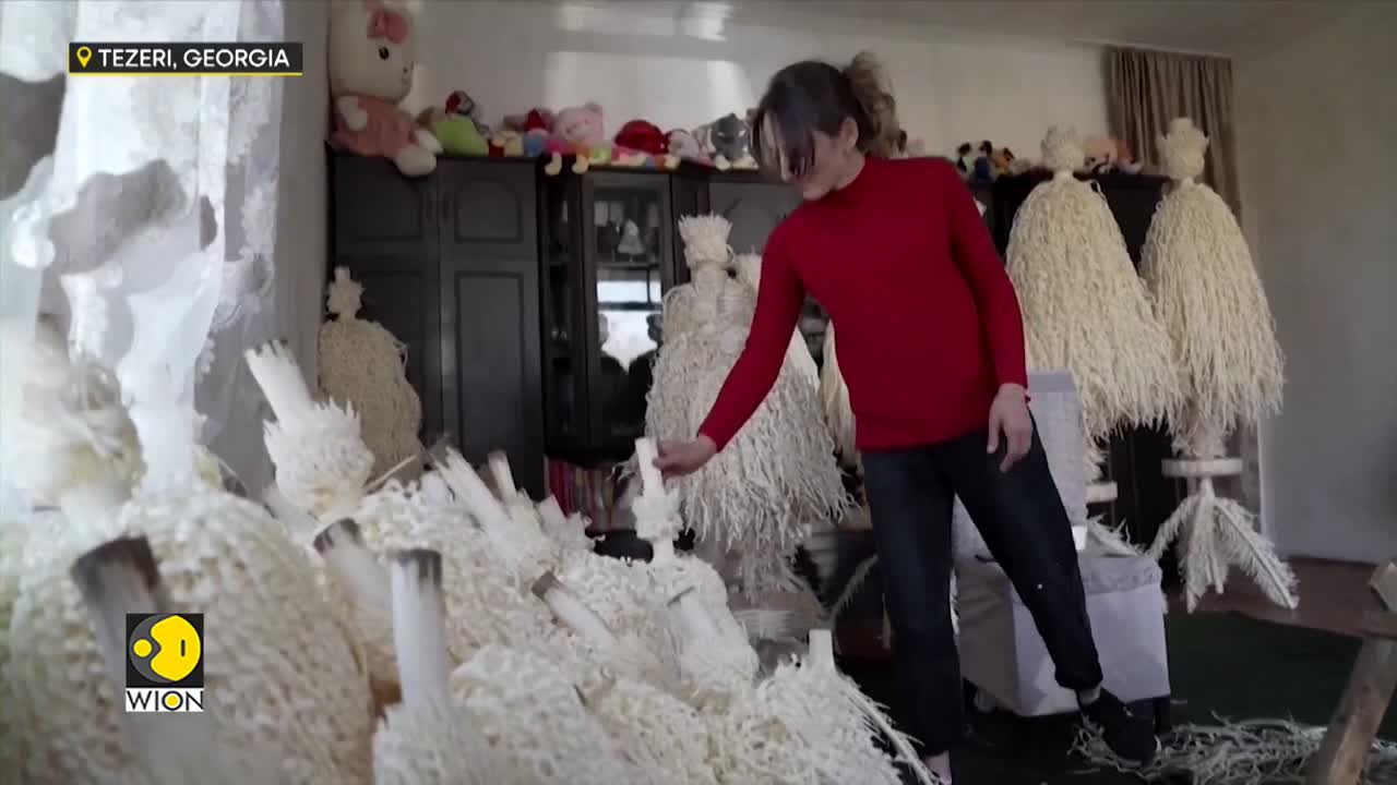 Georgians burn decorative trees to welcome hope in the new year