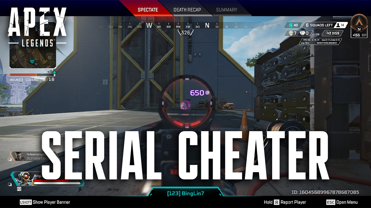 Apex Legends spectating: Cheater tries to survive a Predator match