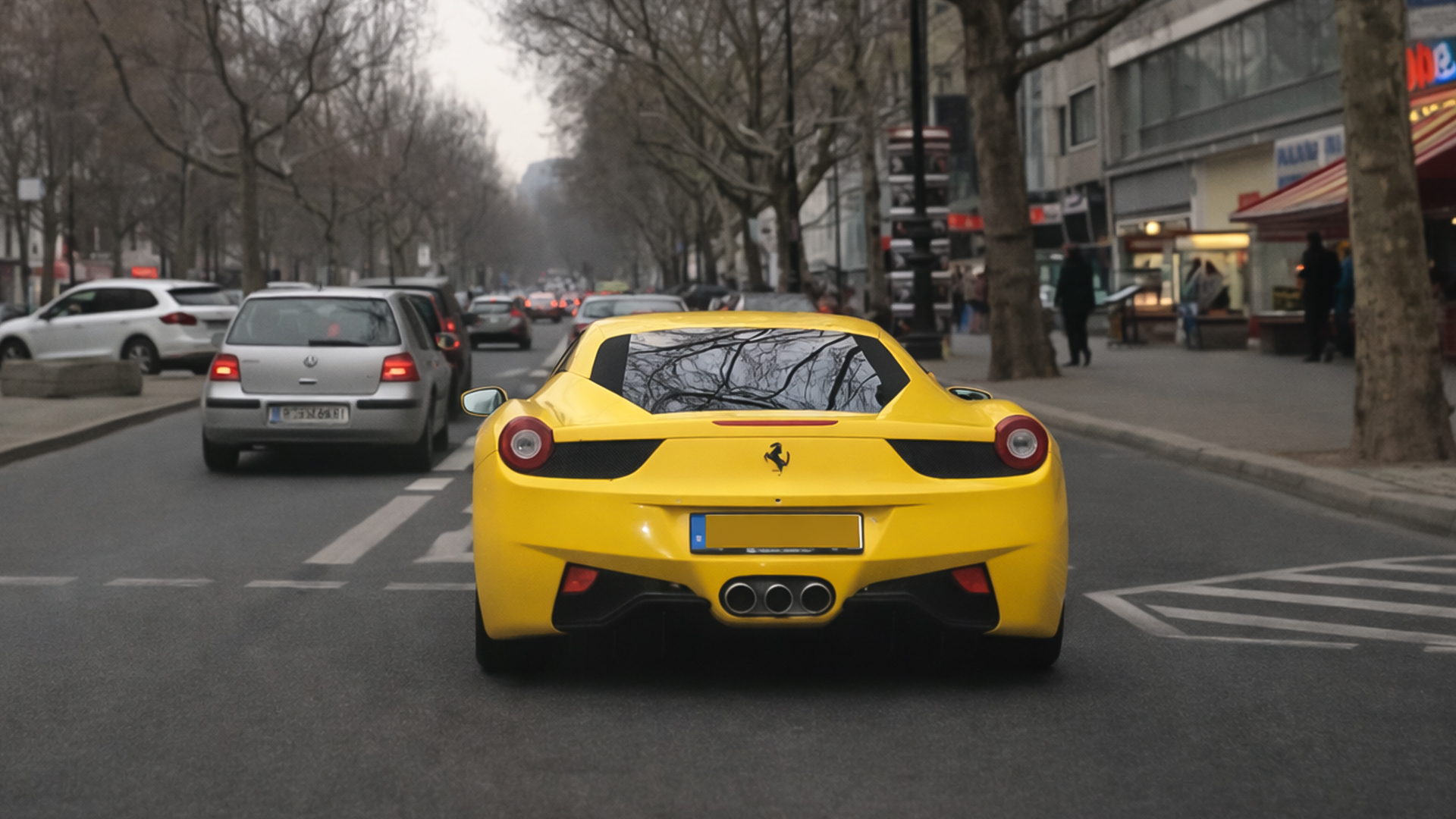 Street Drive of Ferrari 458 Italia With Acceleration