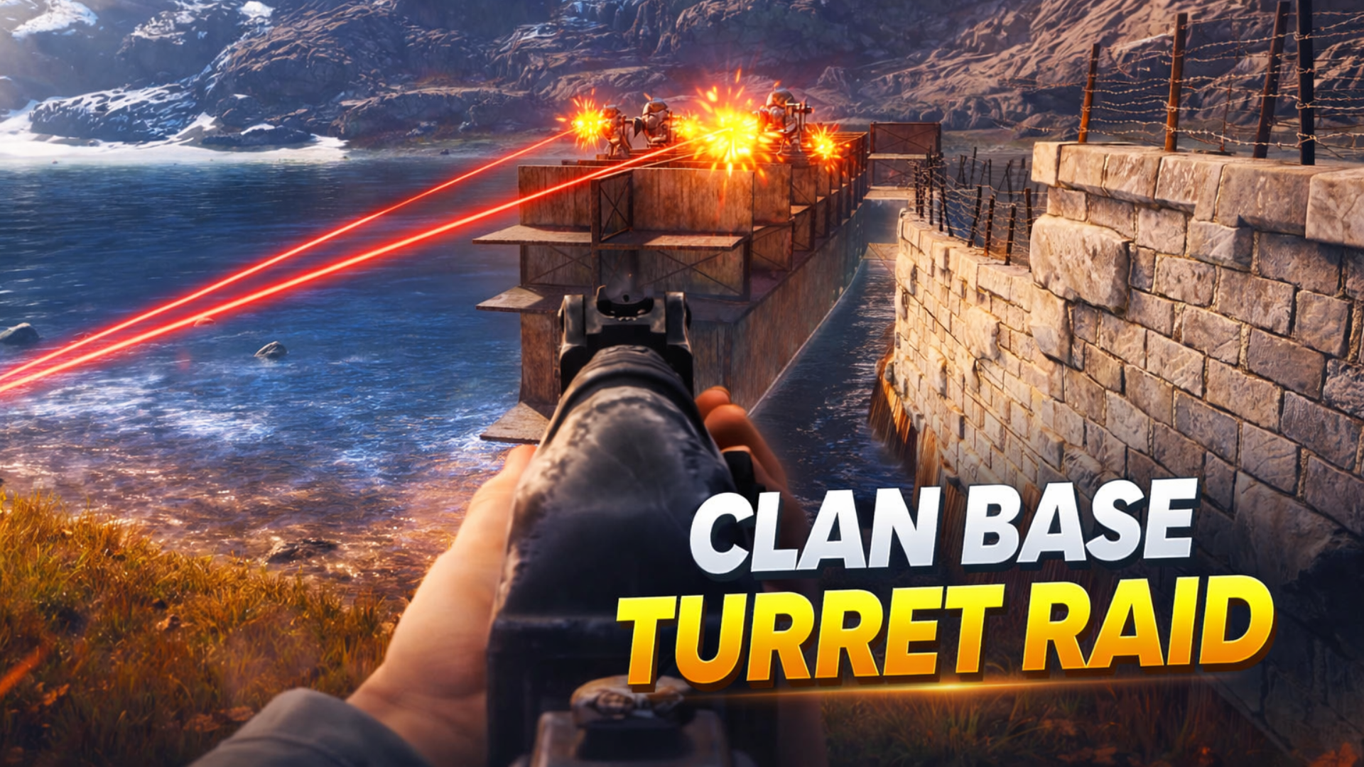 Raiding a clan base with turrets and an armored vault