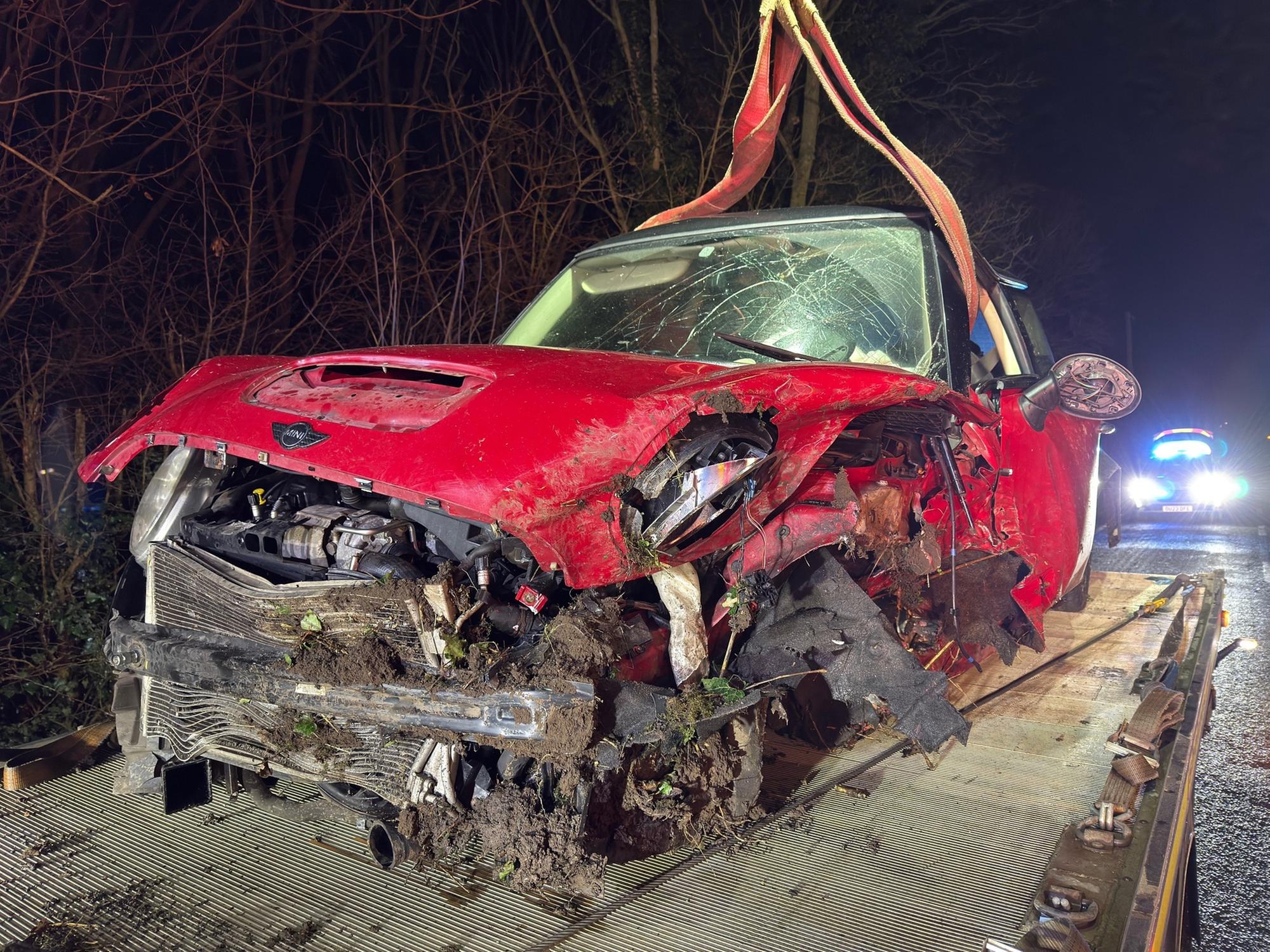 Mini driver arrested on suspicion of drug driving after Fenland crash
