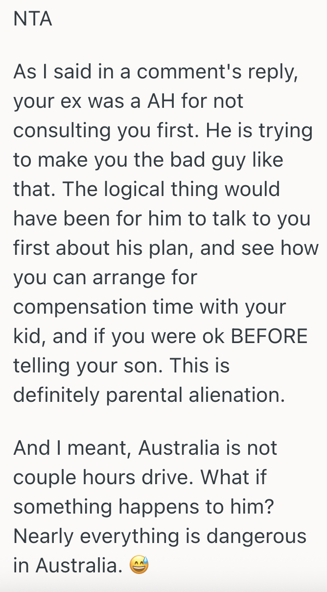 Boy’s stepmom wants to take him to Australia over his school holiday ...