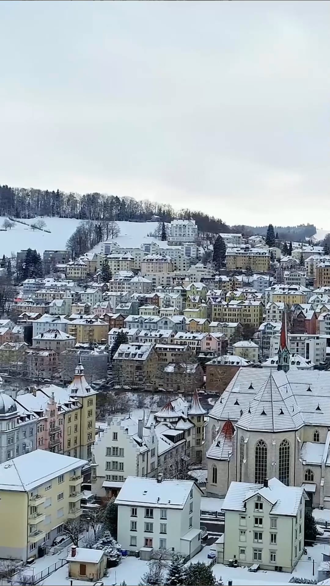 Drone views of Zurich, Switzerland: Historic old town & alpine beauty
