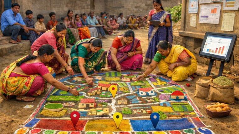 How Telangana women are using ‘Sankranti rangoli’ to do a 4-year survey ...