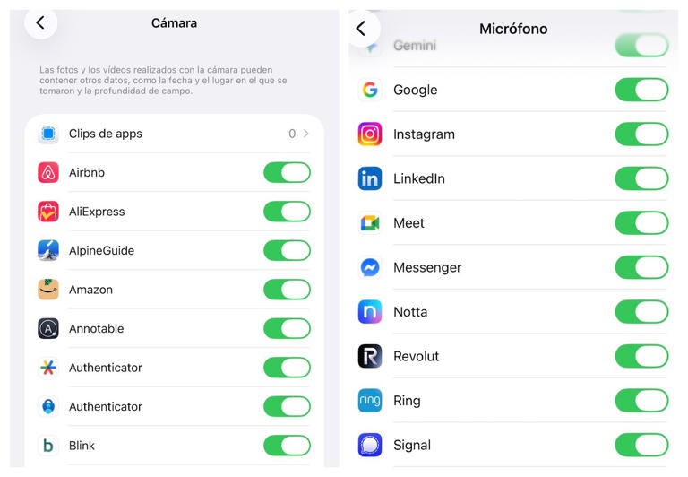 Cómo saber si tu cámara o micrófono están siendo usados en iPhone
