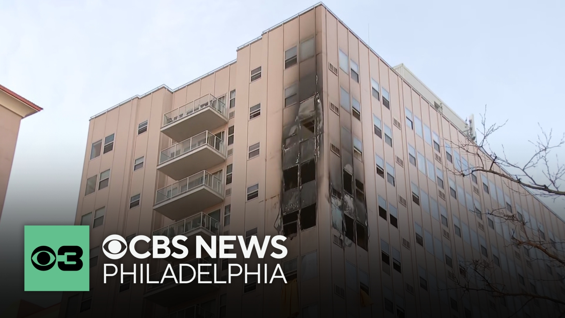 Scorch marks visible on Atlantic City high-rise building after fire