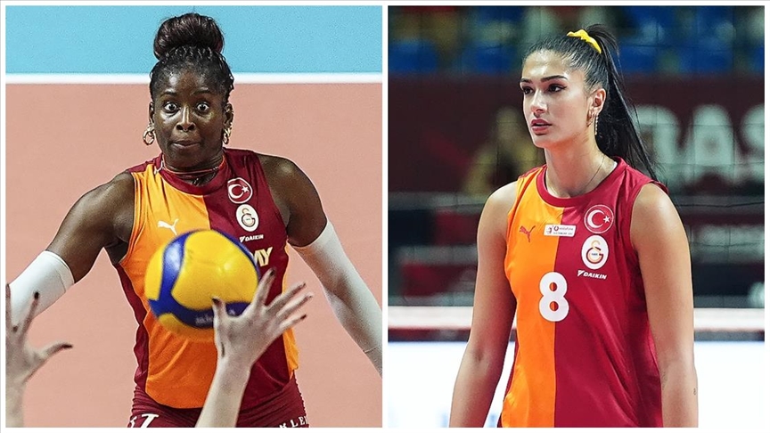 Galatasaraylı voleybolcular Myriam Sylla ve Yasemin Güveli, Darta Bevo ...