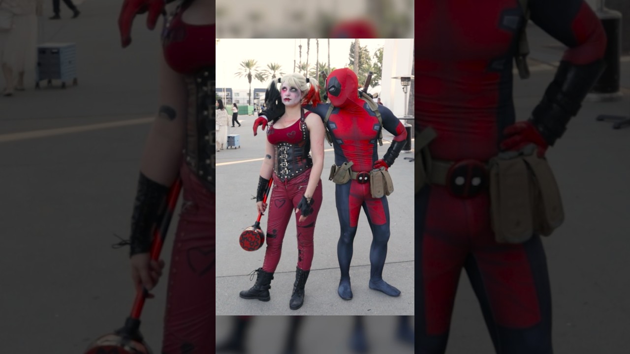 Deadpool tries to rizz up Harley Quinn #deadpool #harleyquinn #cosplay