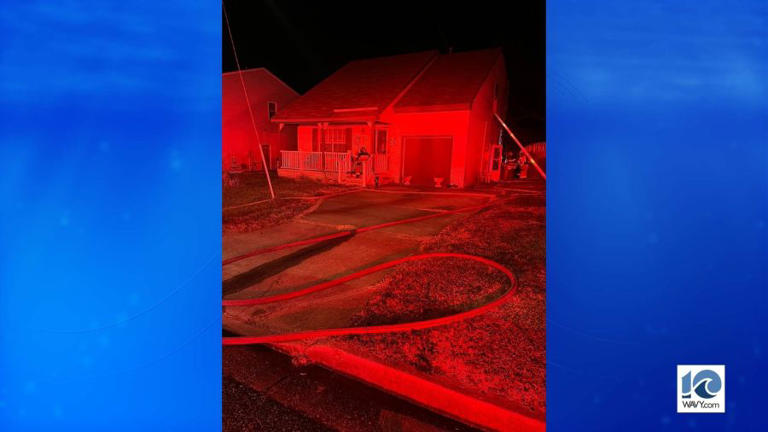 3 displaced after overnight house fire on East Princess Anne Road
