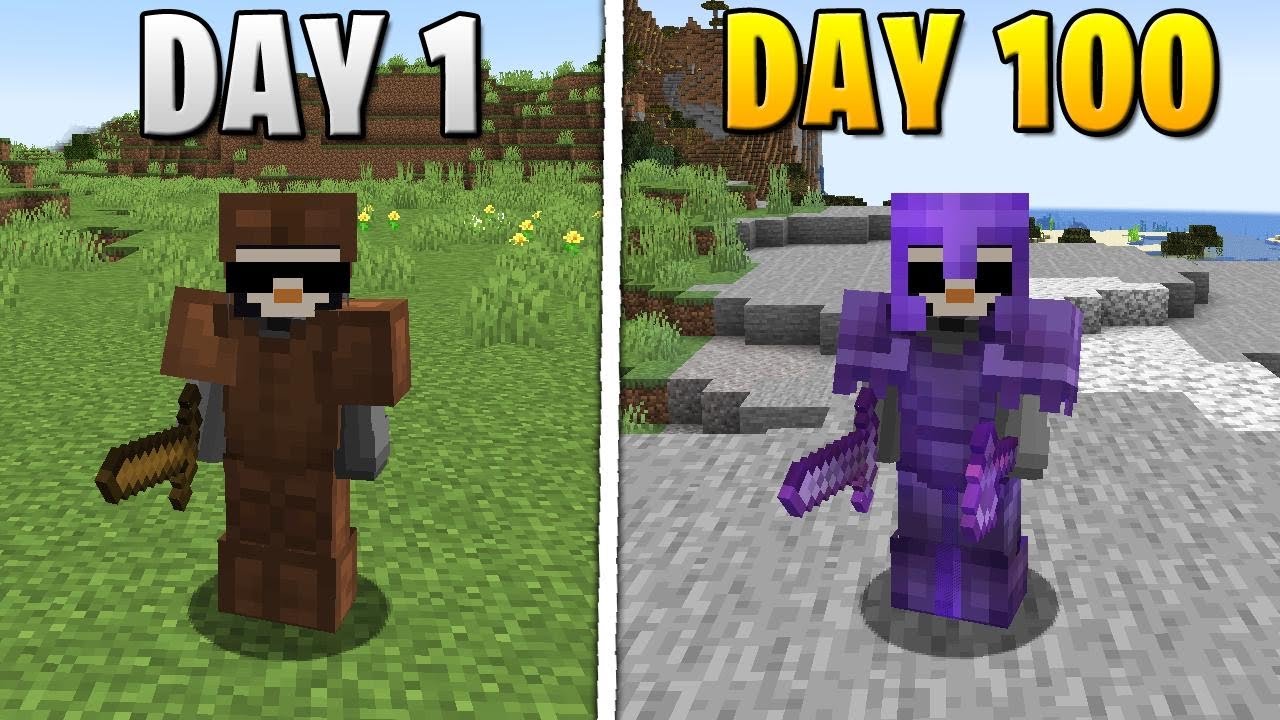 Survived 100 days as a hunter in hardcore Minecraft world