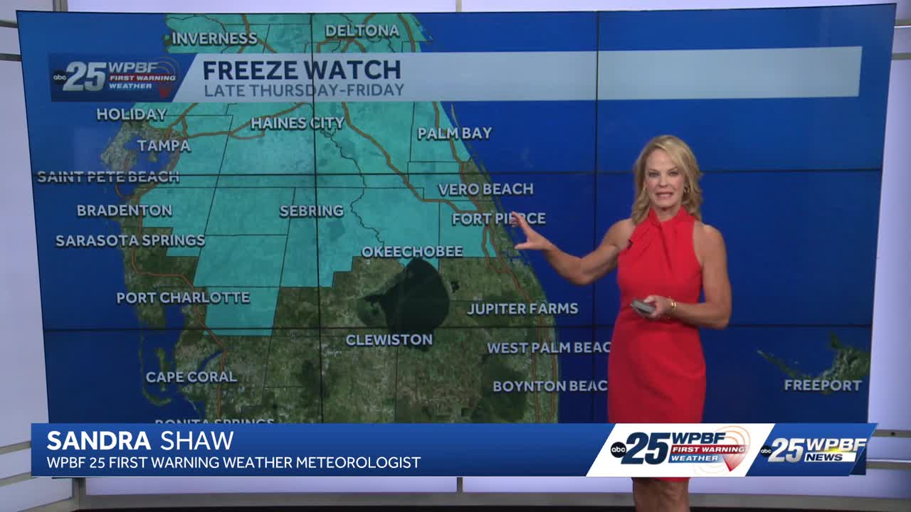Rain today, freeze watch Thursday night
