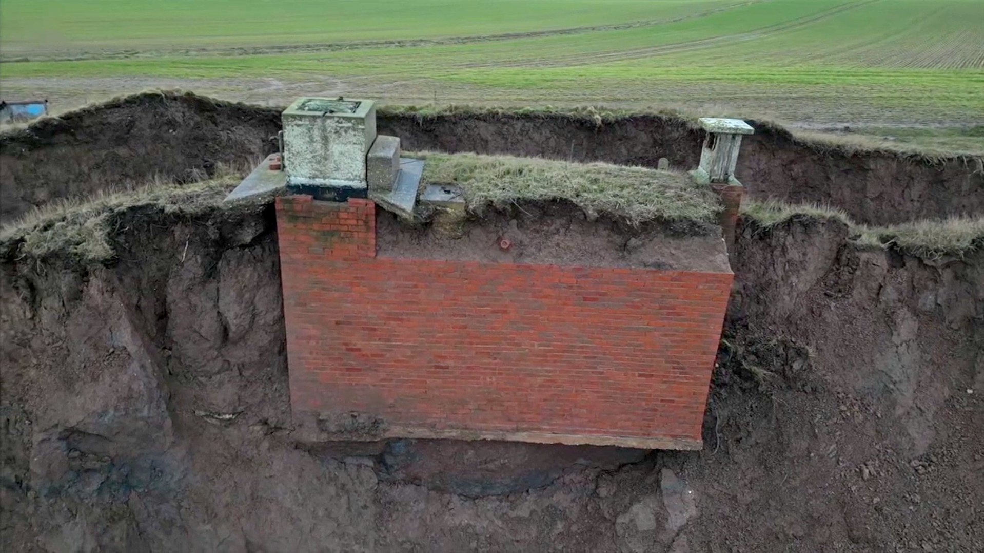 Nuclear bunker days away from tumbling into the sea