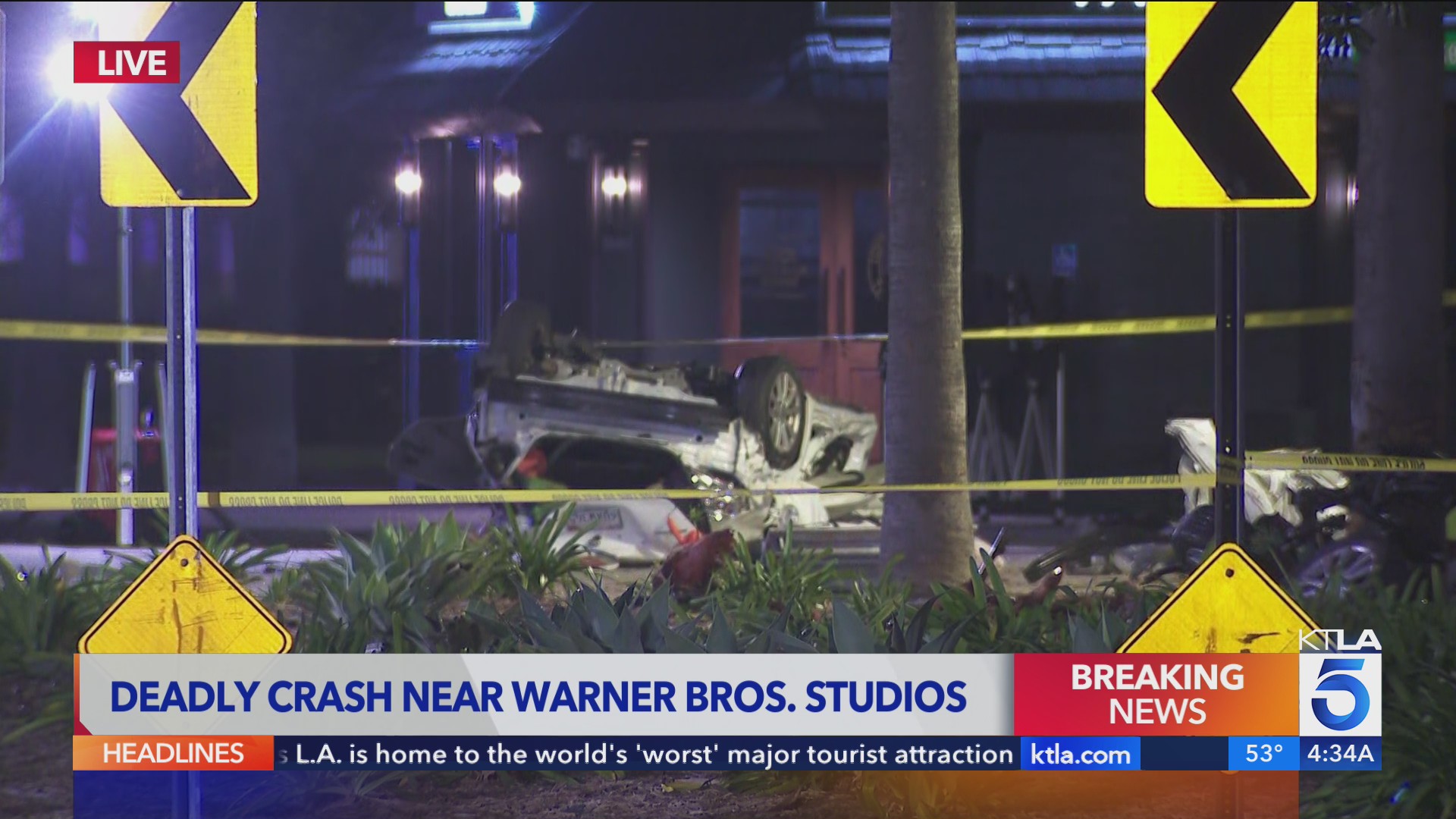 Dashcam records deadly crash near Warner Bros. Studios
