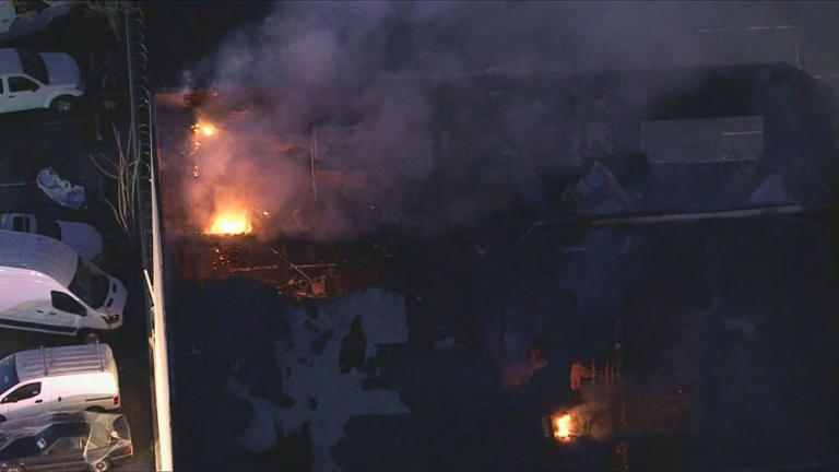 San Fernando Valley church fire still burning as families, children ...