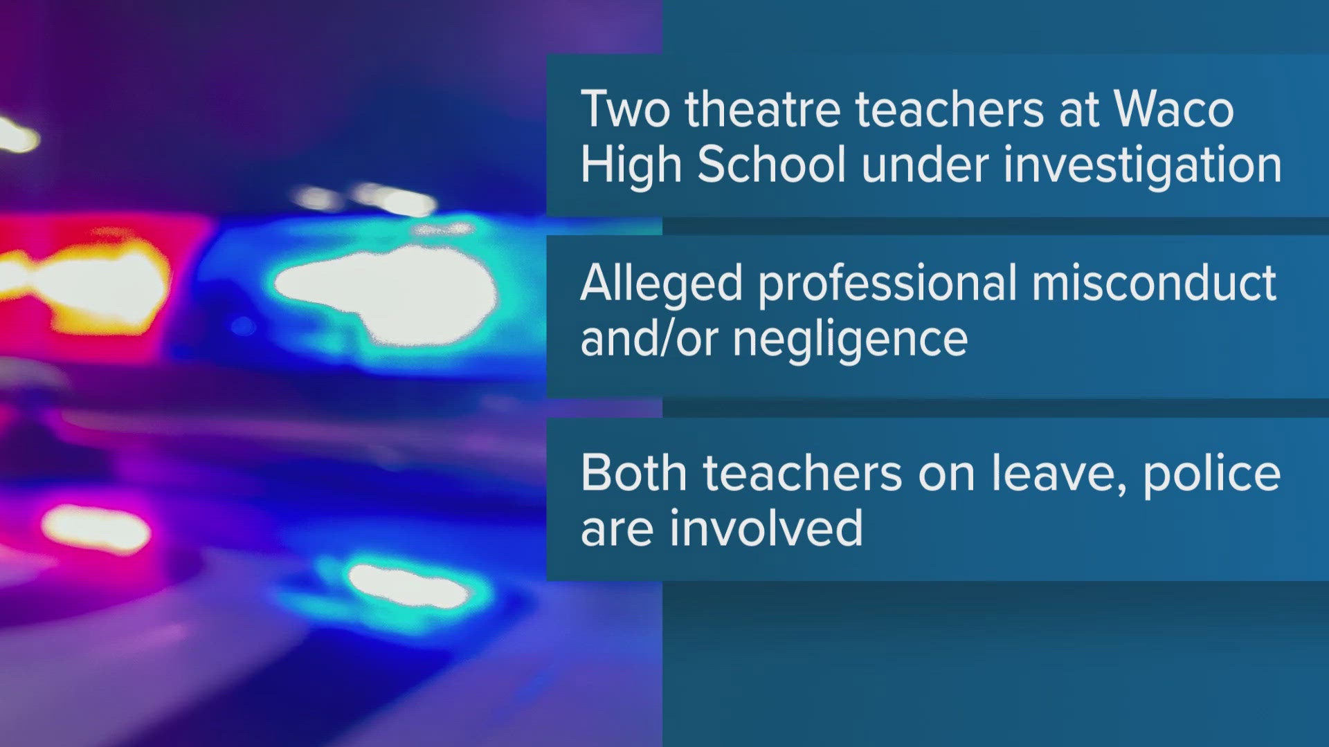 Two Waco high school teachers placed on leave after reports of serious ...