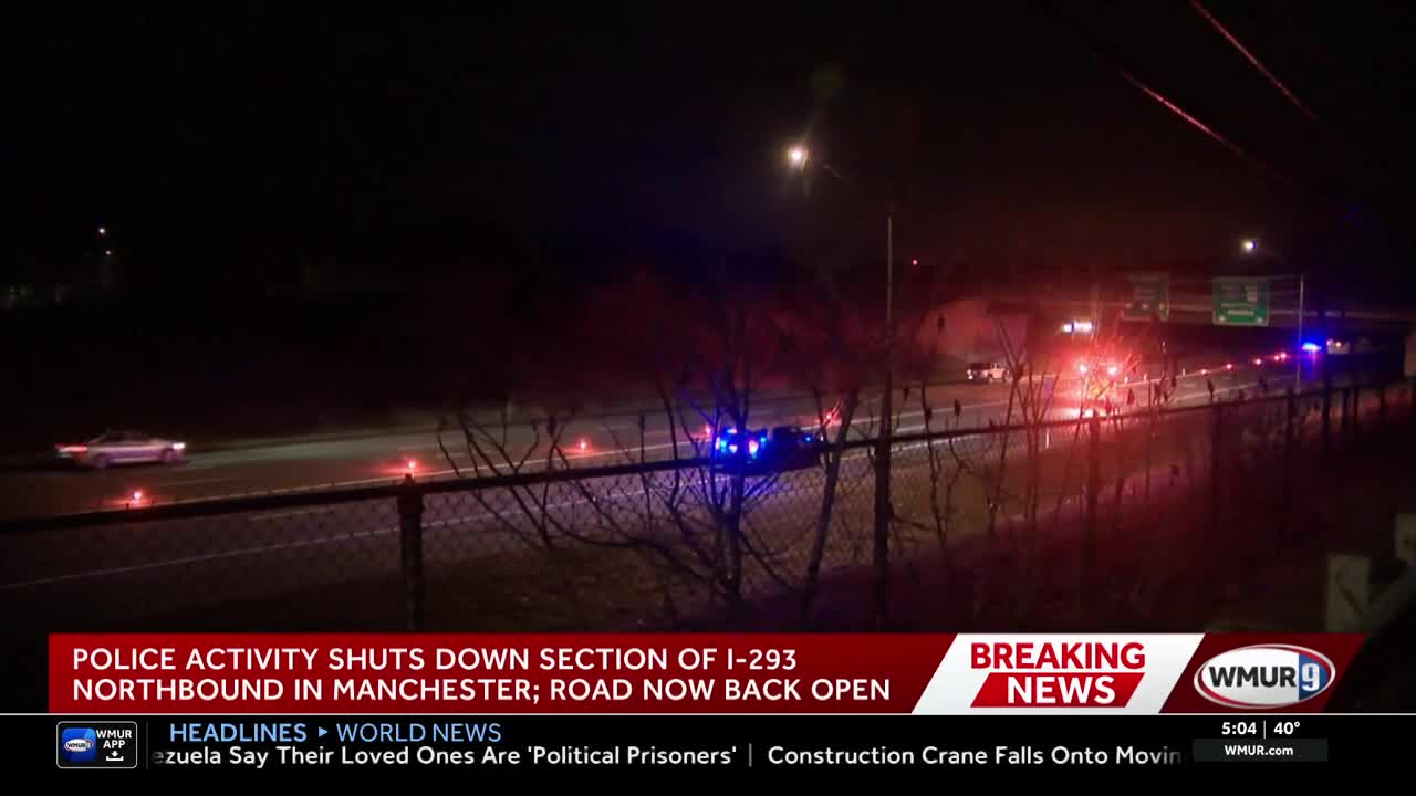 Video: Police incident shuts down section of I-293 in Manchester