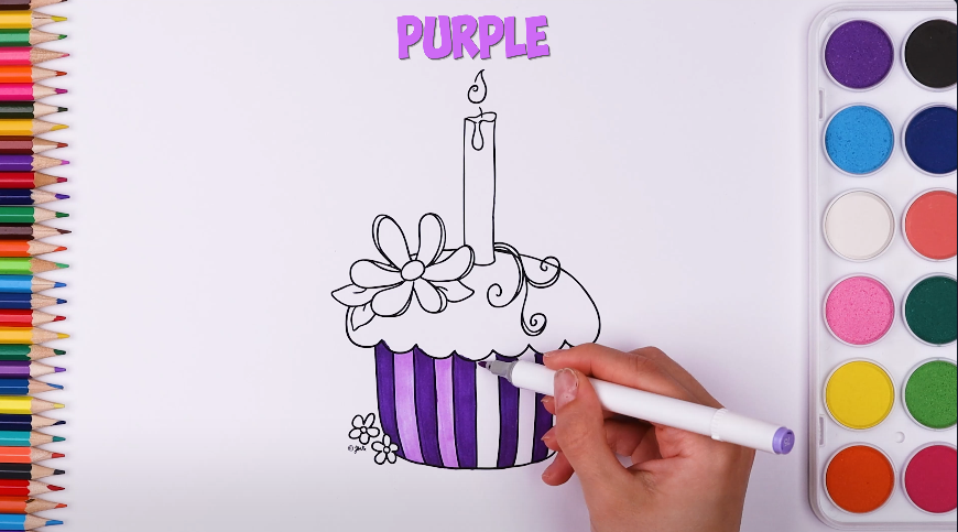 Cupcake Color learning with Fun Art