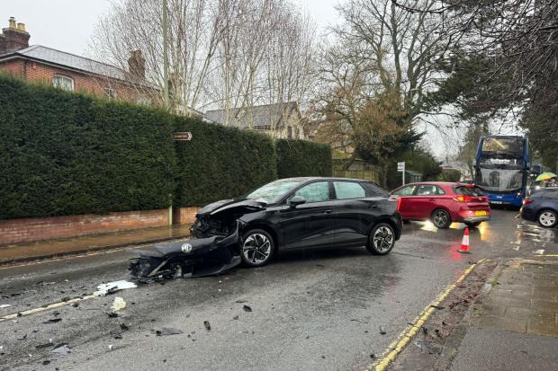 Police issue statement after two-vehicle crash on major city road